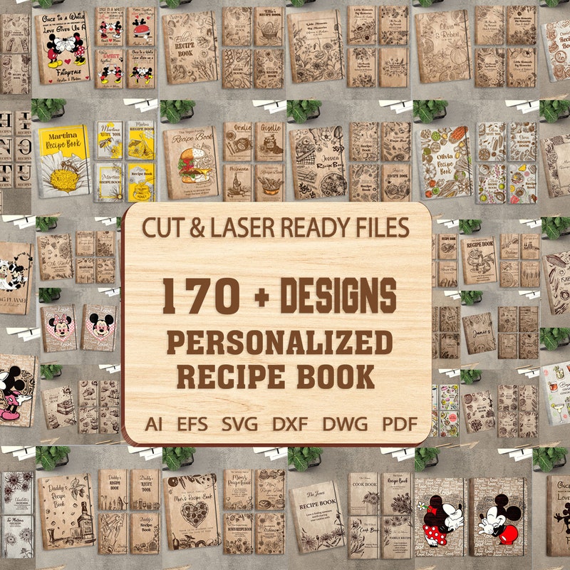 Recipe Book Cover Laser - Etsy