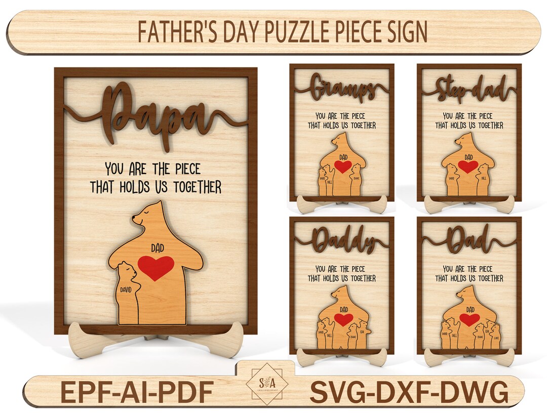 Personalized Happy Father's Day Puzzle Piece Sign,gift for Dad ,father ...