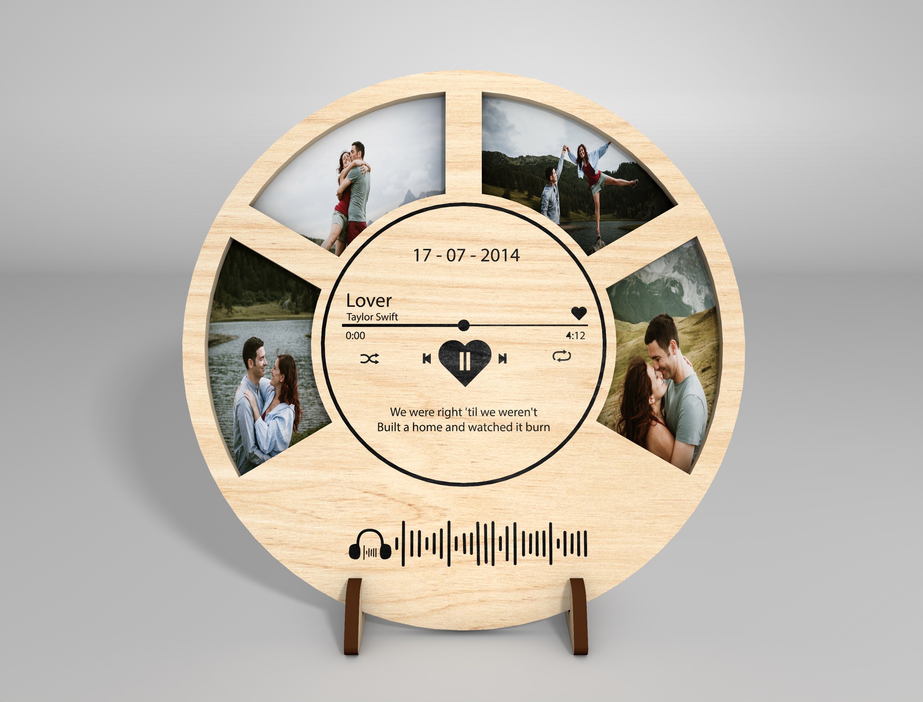 Personalized Song Plaque Photo Frames Laser Cut SVG ,valentine Music ...