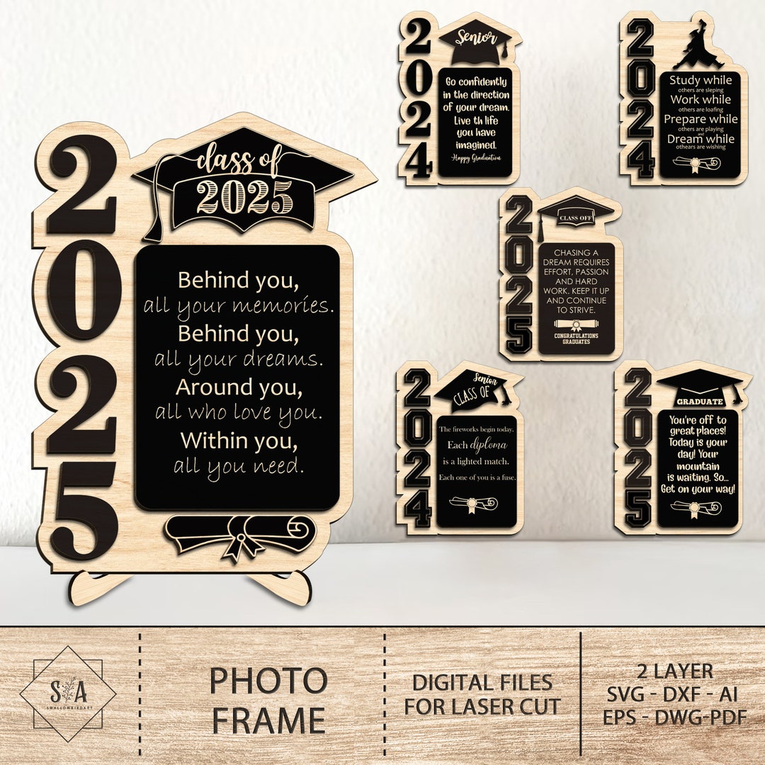 Bundle Graduation Photo Frame File Svg , 2024 2025 Graduation Holder ...