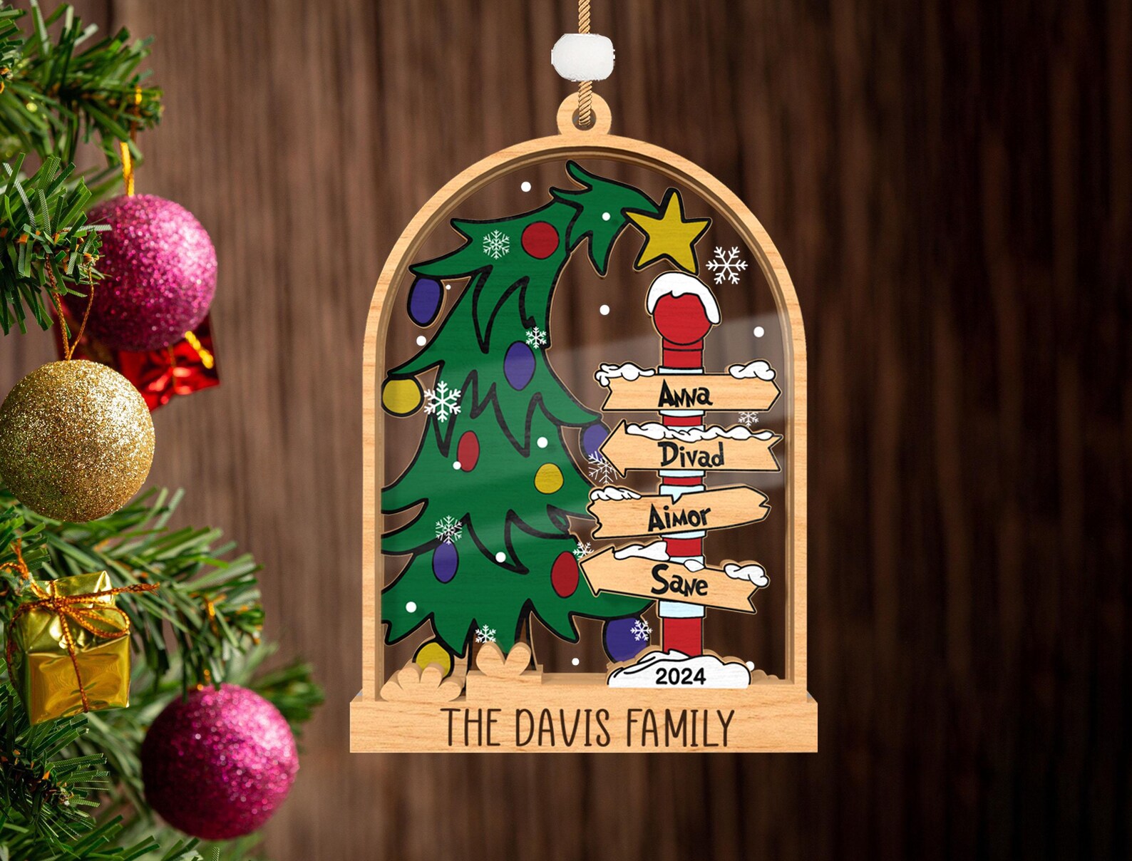 Bundle Personalized Family Christmas Ornament SVG ,christmas Tree ...