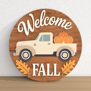 Fall Door Hanger SVG Bundle, Hello Fall Welcome Sign Laser Cut Files ...