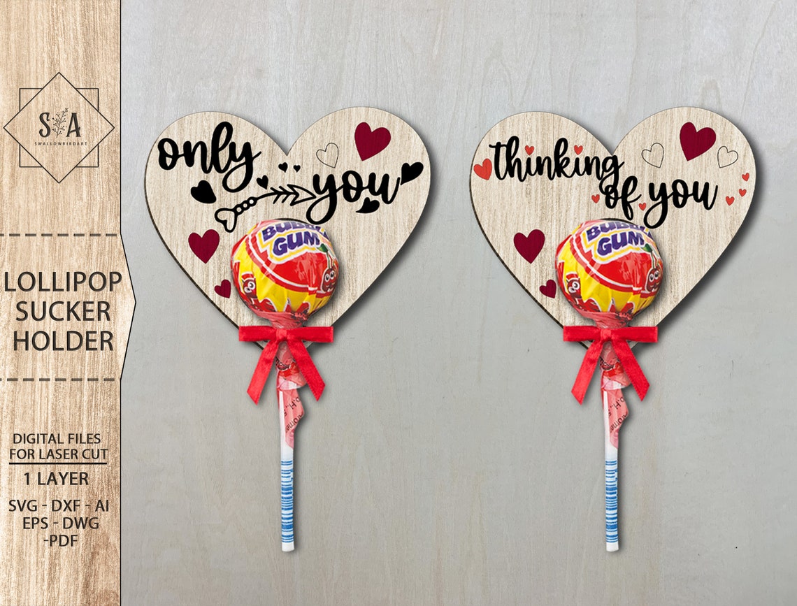 Bundle 20 Lollipop Sucker Holder Svg Laser Cut Filevalentines - Etsy