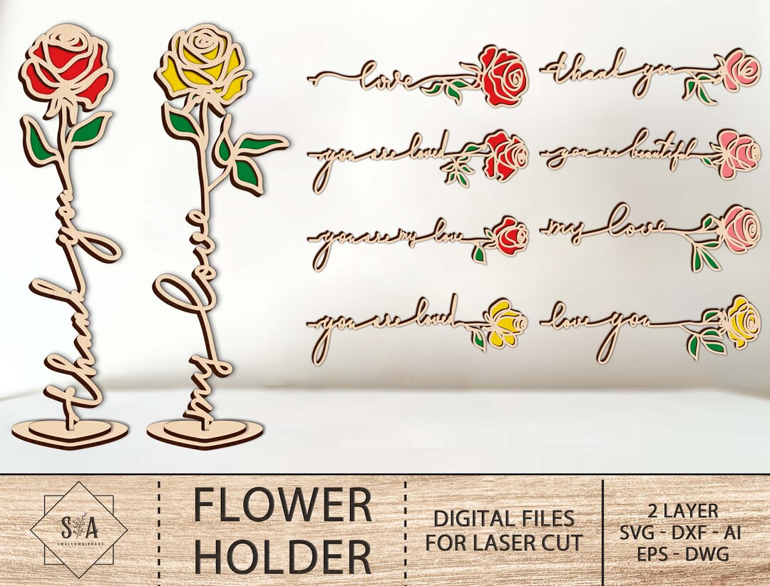 Mother‘s Day Flowers With Stand, Mom Rose Laser Cut File, Mother and ...