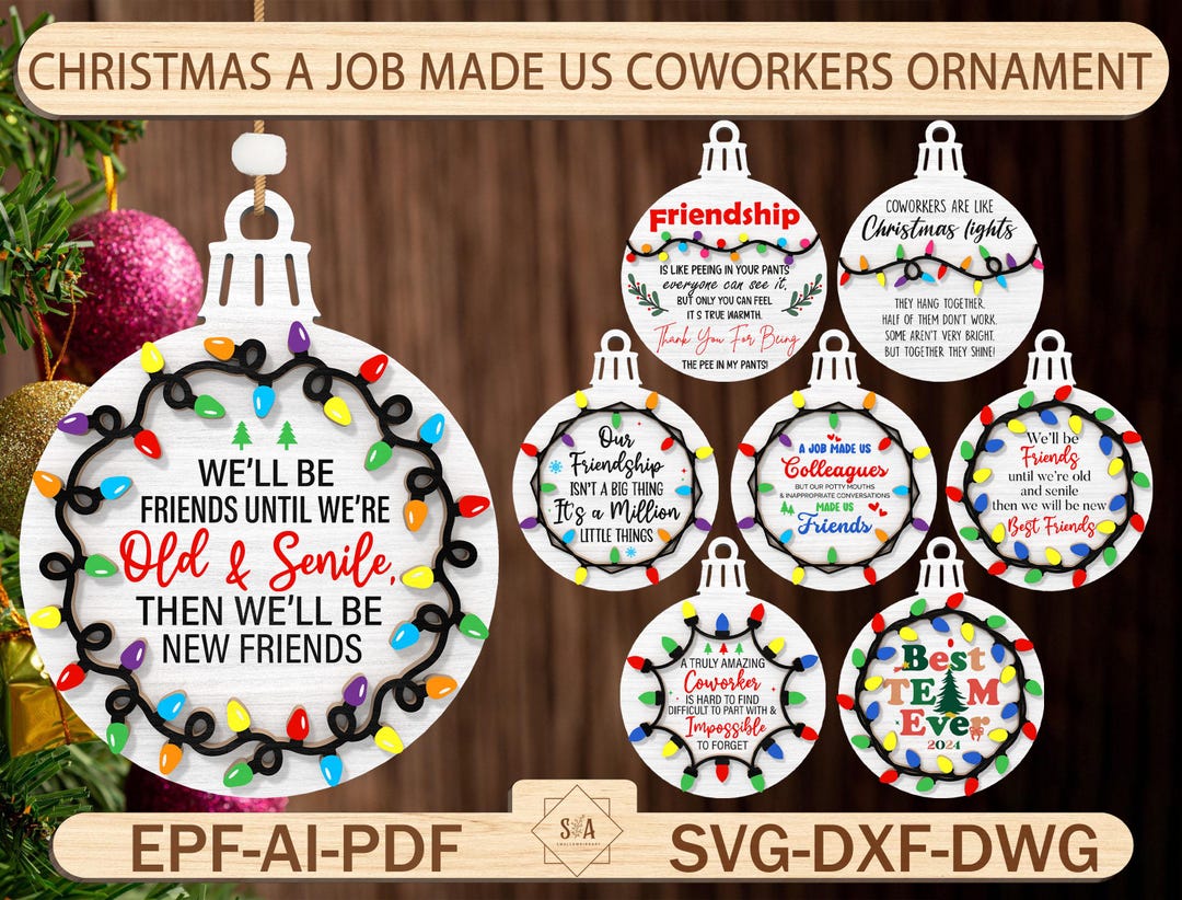 Best Friend Christmas Ornament Svg Bundle,funny Christmas Ornament Svg ...