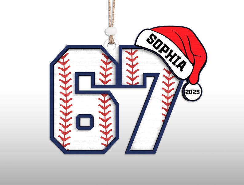 Custom Name 67 Sport Ornament, Soccer Baseball Volleyball Basketball ...