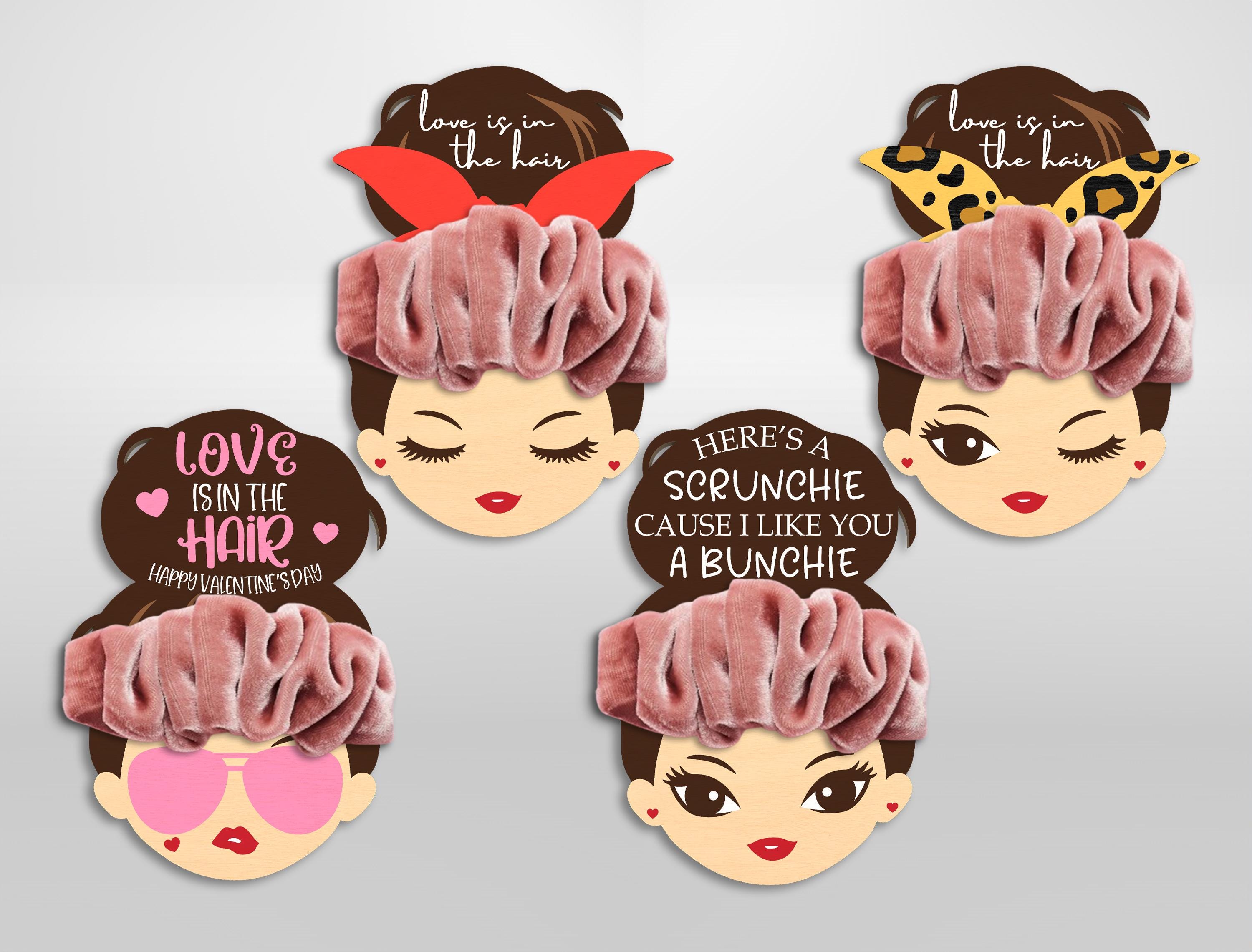 Valentine's Day Srunchie Tag Lasercut Svg, Scrunchie Labels, Classroom ...