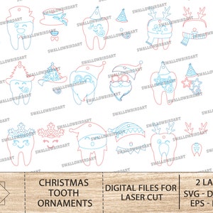 Christmas Tooth Ornaments Bundle SVG, Funny Ornaments , Christmas ...