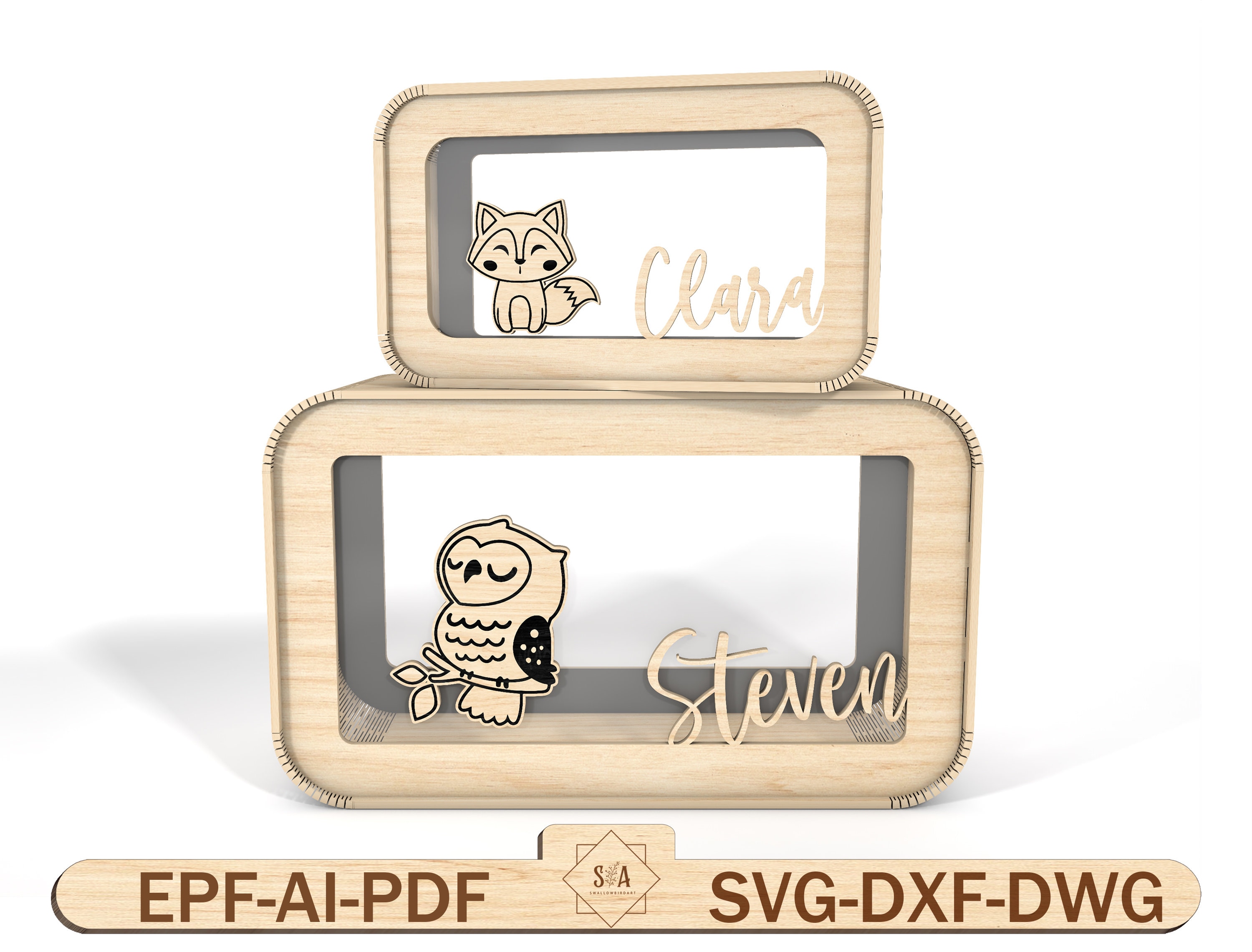 Personalised Animal Kids Piggy Bank Svg, Wooden Kids Money Box With ...