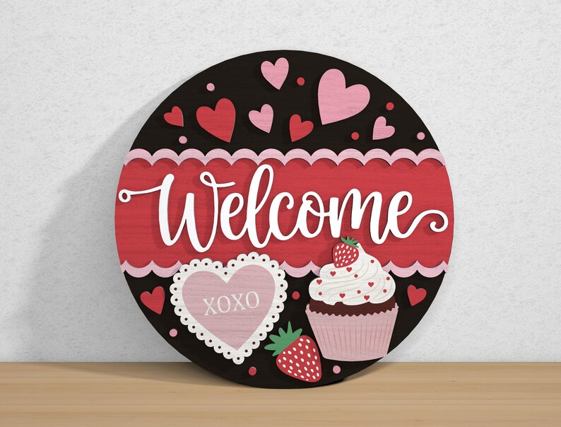 Valentines Day Welcome Sign SVG DXF, Loads of Love Wood Sign Laser Cut ...