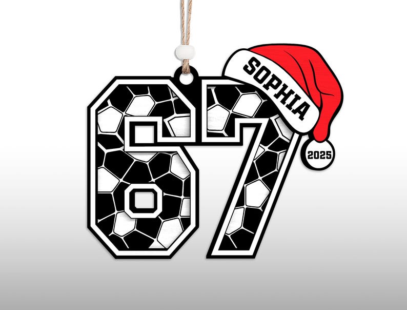 Custom Name 67 Sport Ornament, Soccer Baseball Volleyball Basketball ...