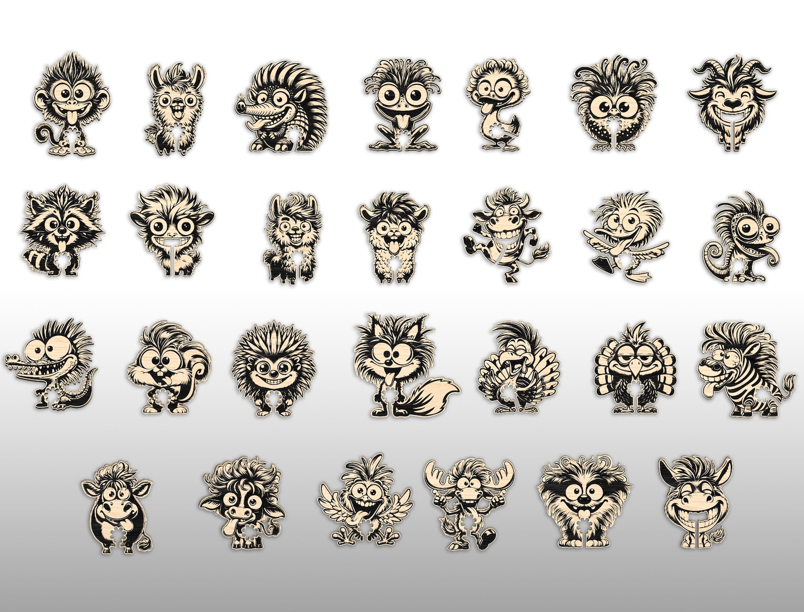 Funny Animal Bread Clips SVG Laser Cut, Bag Clip File, Animals, Animal ...