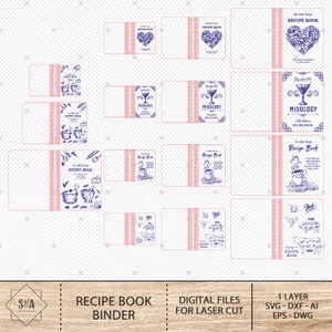 Personalized Recipe Book Binder Svg, Wooden Cookbook Recipes Laser Cut ...