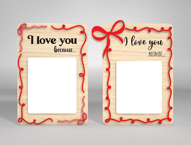 I Love You Because Valentine‘s Day Sign for Kids Lasercut Svg, Trendy ...