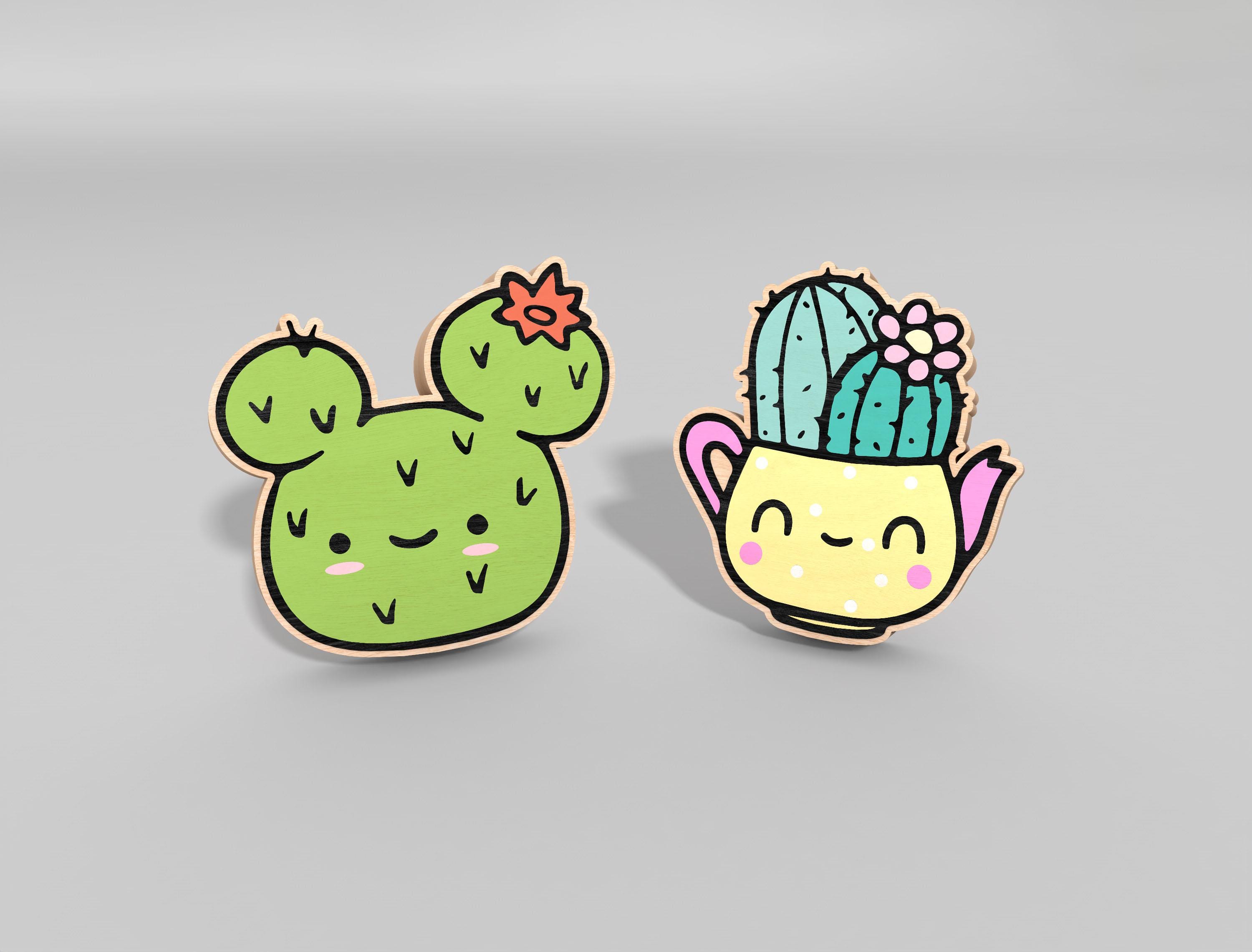 Kawaii Succulent Stud Earrings Bundle SVG , Kawaii Plant Earrings ...