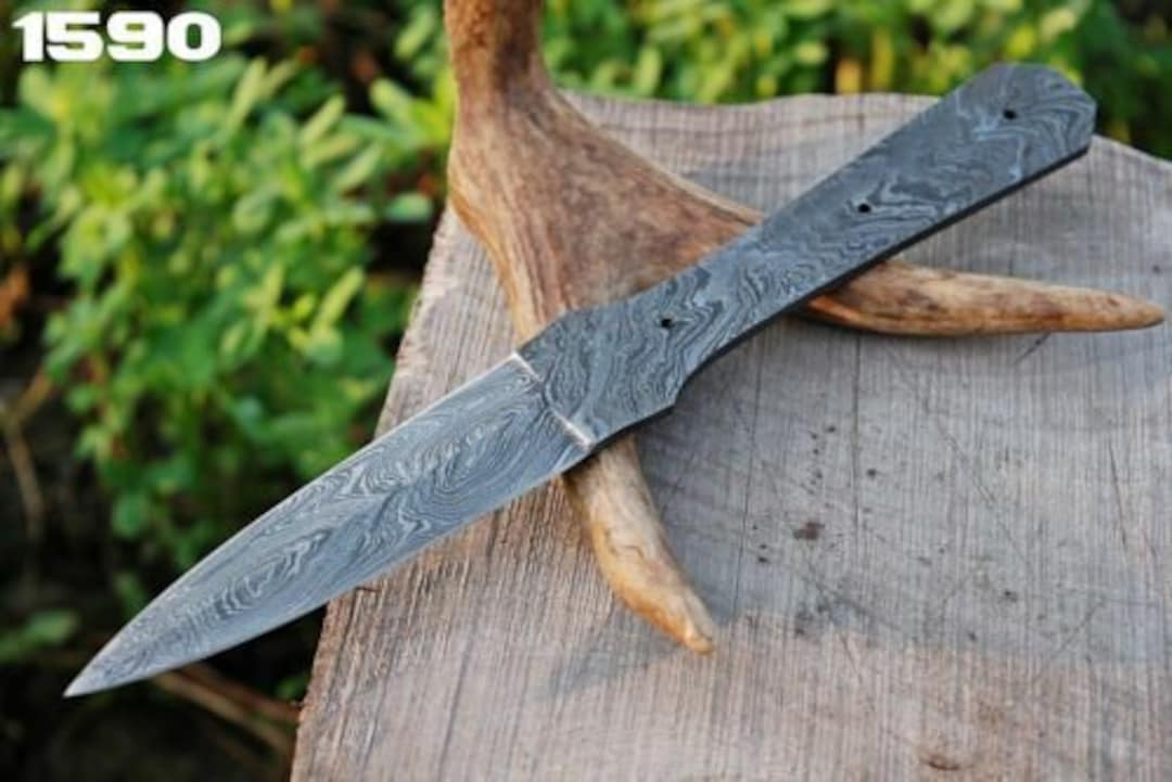 Custom Hand Forged Damascus Dagger Hunting Knife Blank Blade Full Tang ...