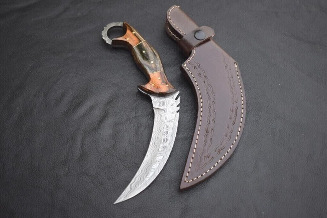 Handmade Quick Karambit Knife Best Damascus Steel Knifewith Cow Leather Sheath - Etsy