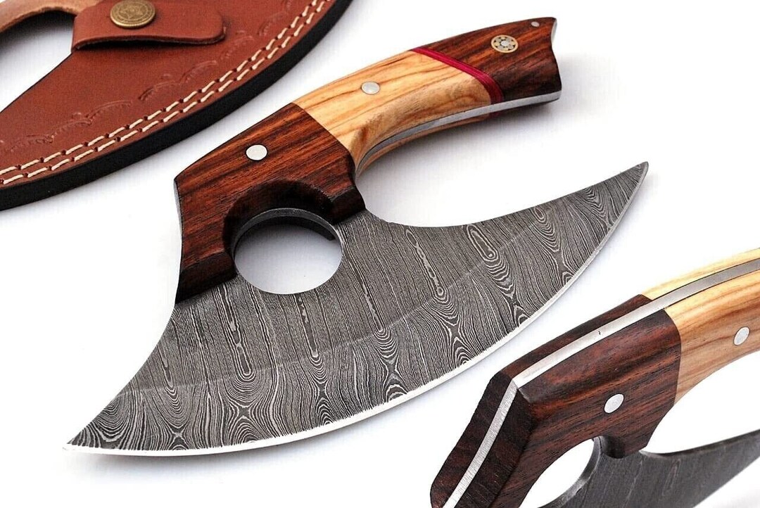 Custom Handmade Damascus Steel Ulu Knife Best Alaskan Damascus Ulu ...
