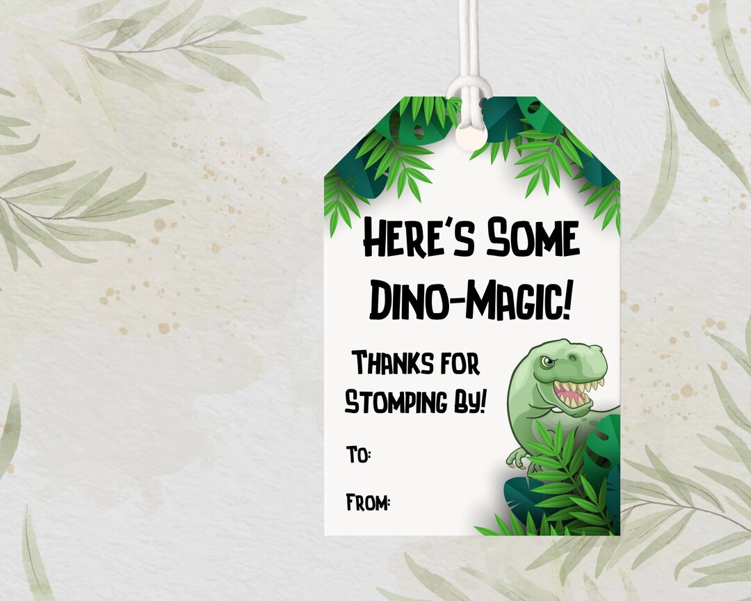 Dinosaur Birthday Tags | Dinosaur Party Favor Tags | Jurassic Park ...