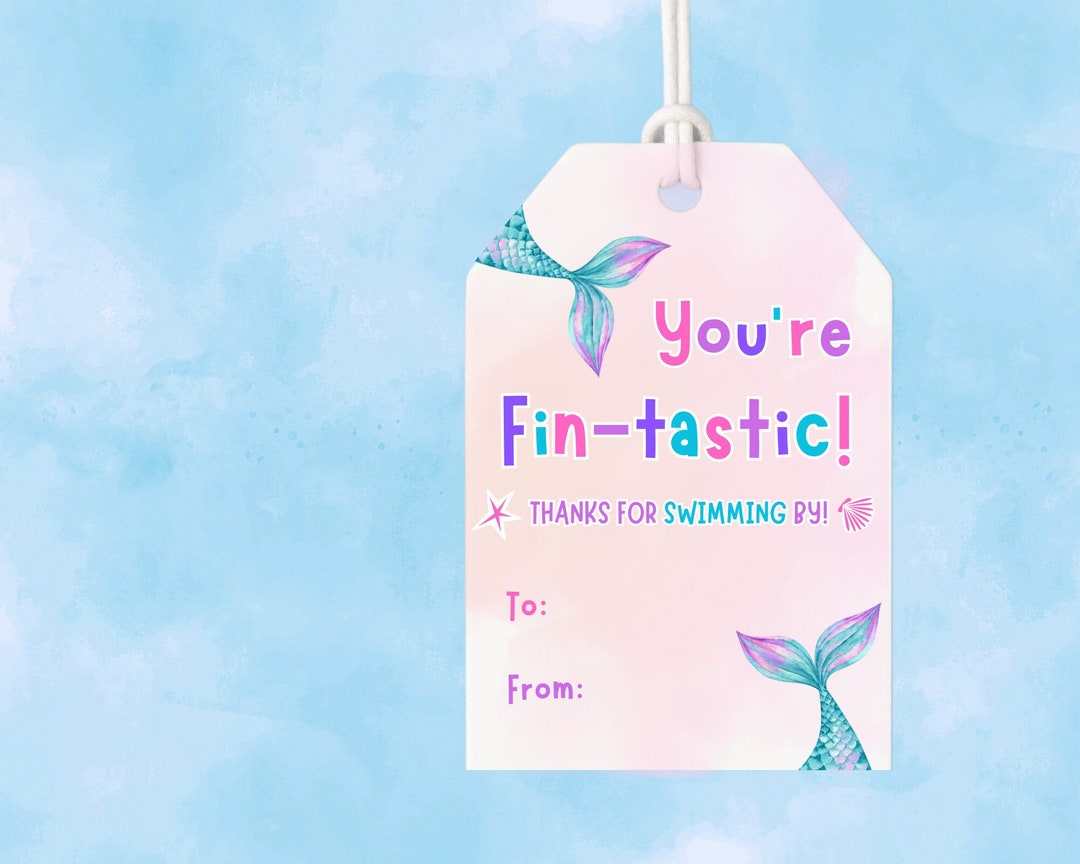 Mermaid Birthday Favor Tags | Mermaid Party Gift Tags | Mermaid Thank ...