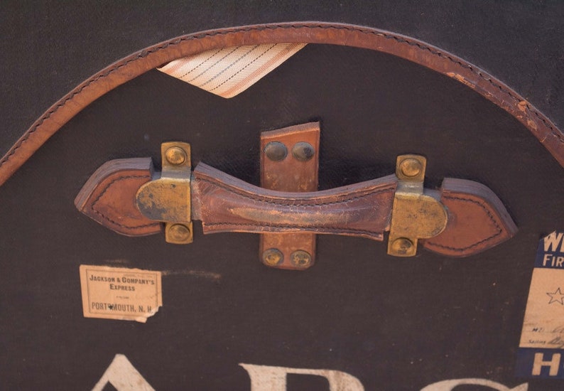 SS Cymric Steamship White Star Line Trinket Dome Trunk With Labels ...