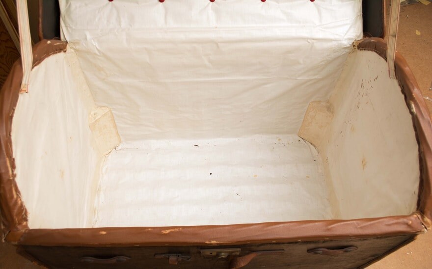 SS Cymric Steamship White Star Line Trinket Dome Trunk With Labels ...