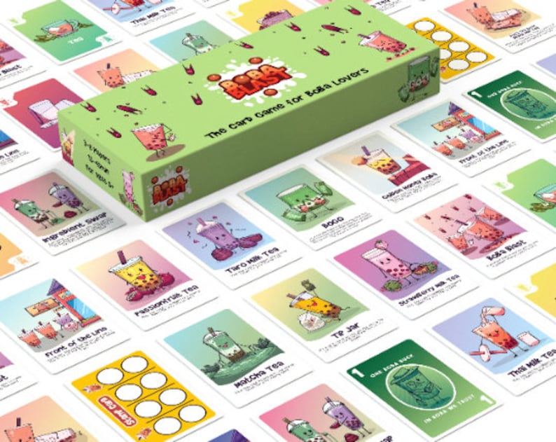 Boba Blast! the Card Game for Boba Lovers BOGO Bundle | Boba Tea Themed ...