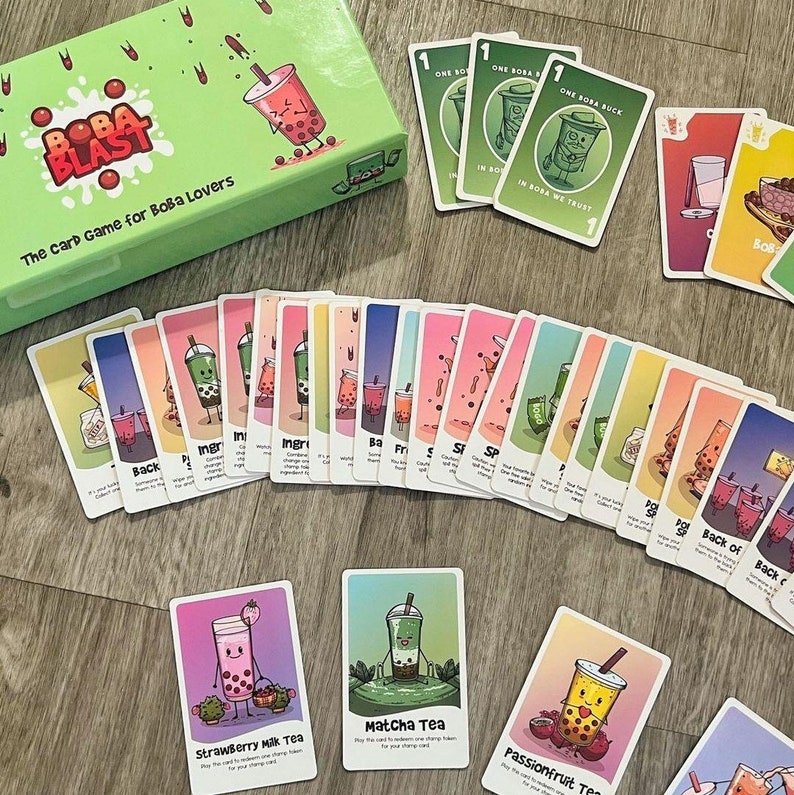 The Card Game for Boba Lovers Boba Tea Themed Card Game - Etsy