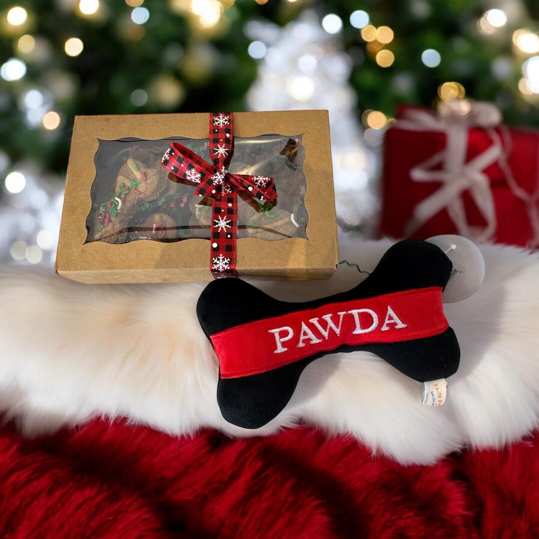 Christmas Dog Gift Box: Plush Toy & Natural Treats - Etsy