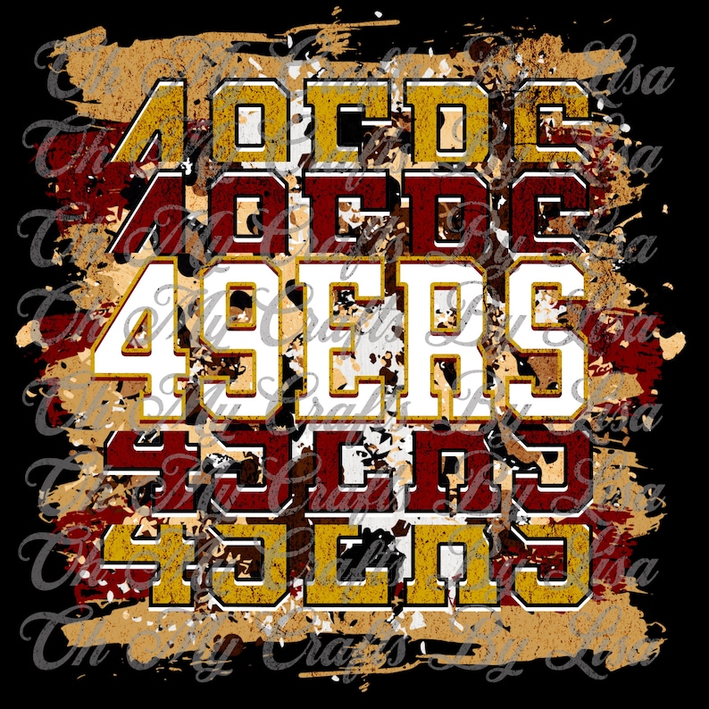 49ERS Stacked Distressed Png, Football Season Image, Digital Download ...