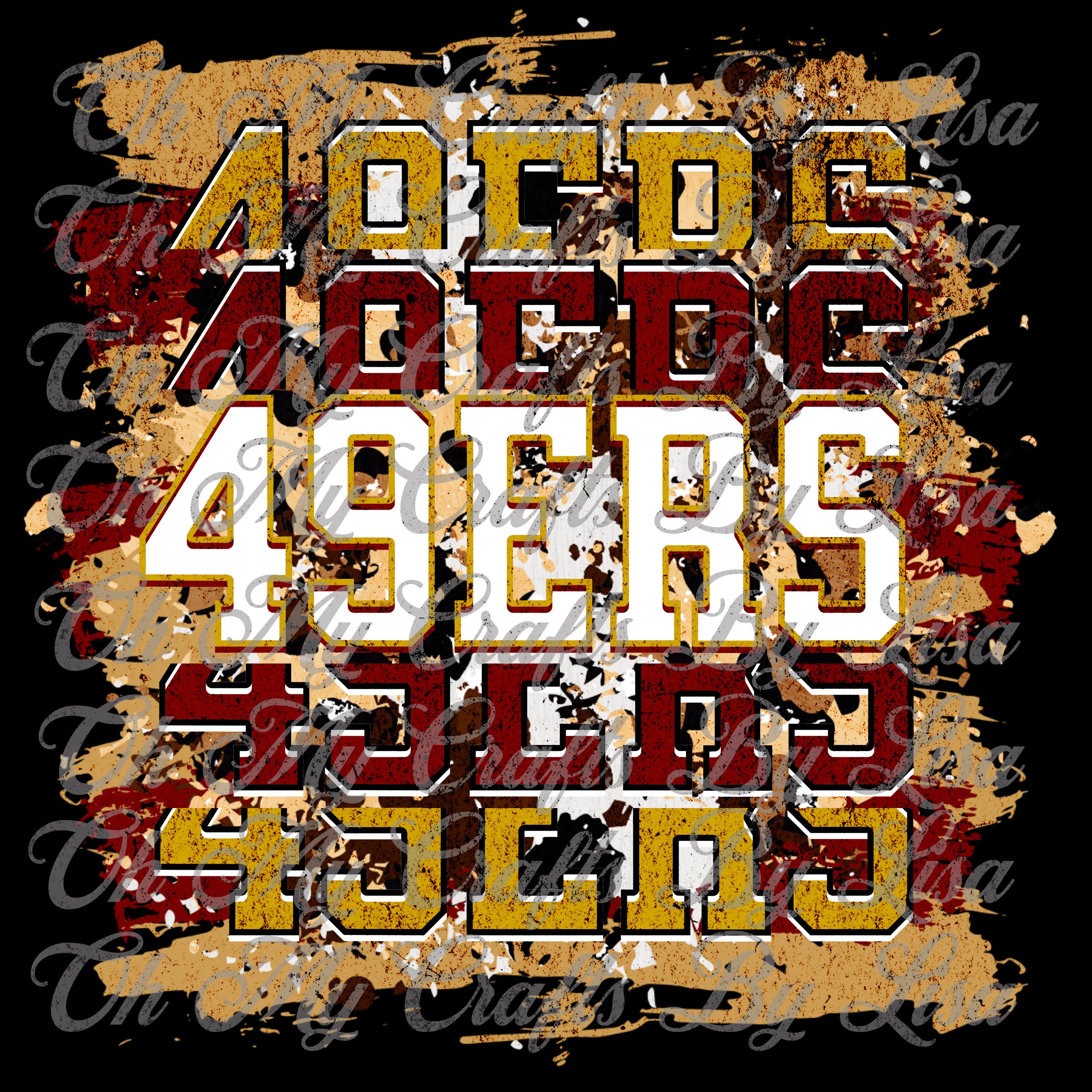 49ERS Stacked Distressed Png, Football Season Image, Digital Download ...
