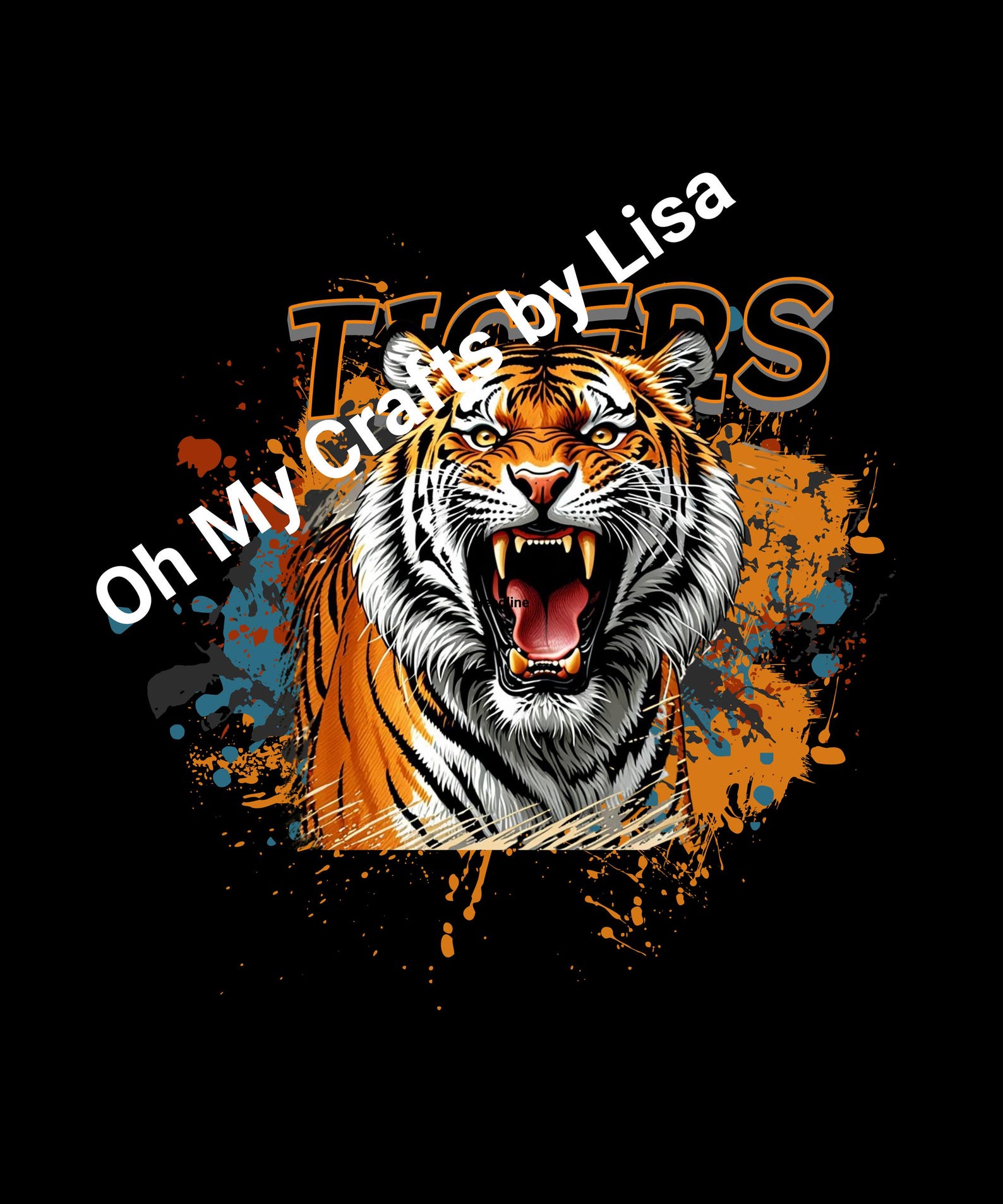 Watercolors Tiger Png, DTF Printing Instant Download T-shirt ...