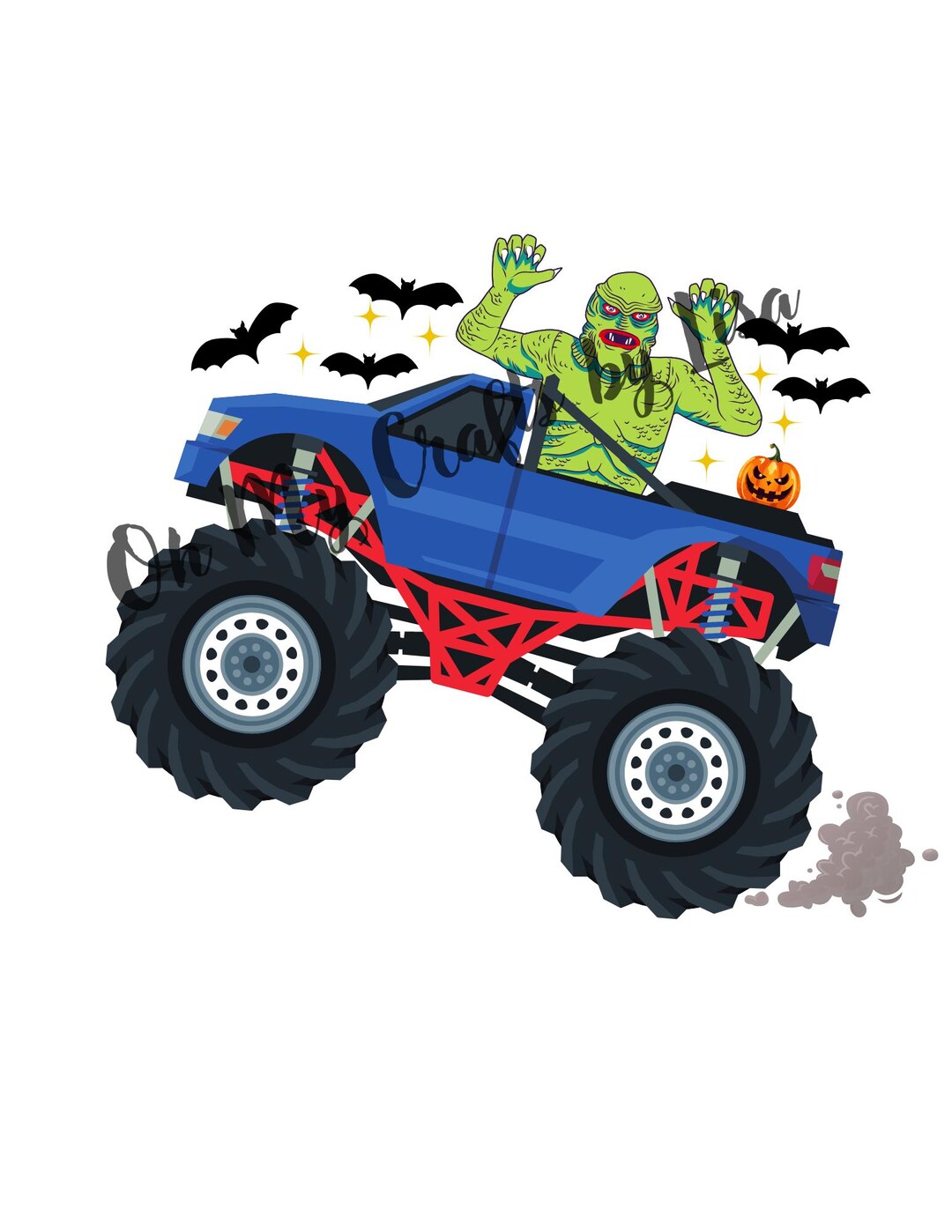 Personalized Halloween Monster Truck Png, Spooky Monster Png, Boy ...