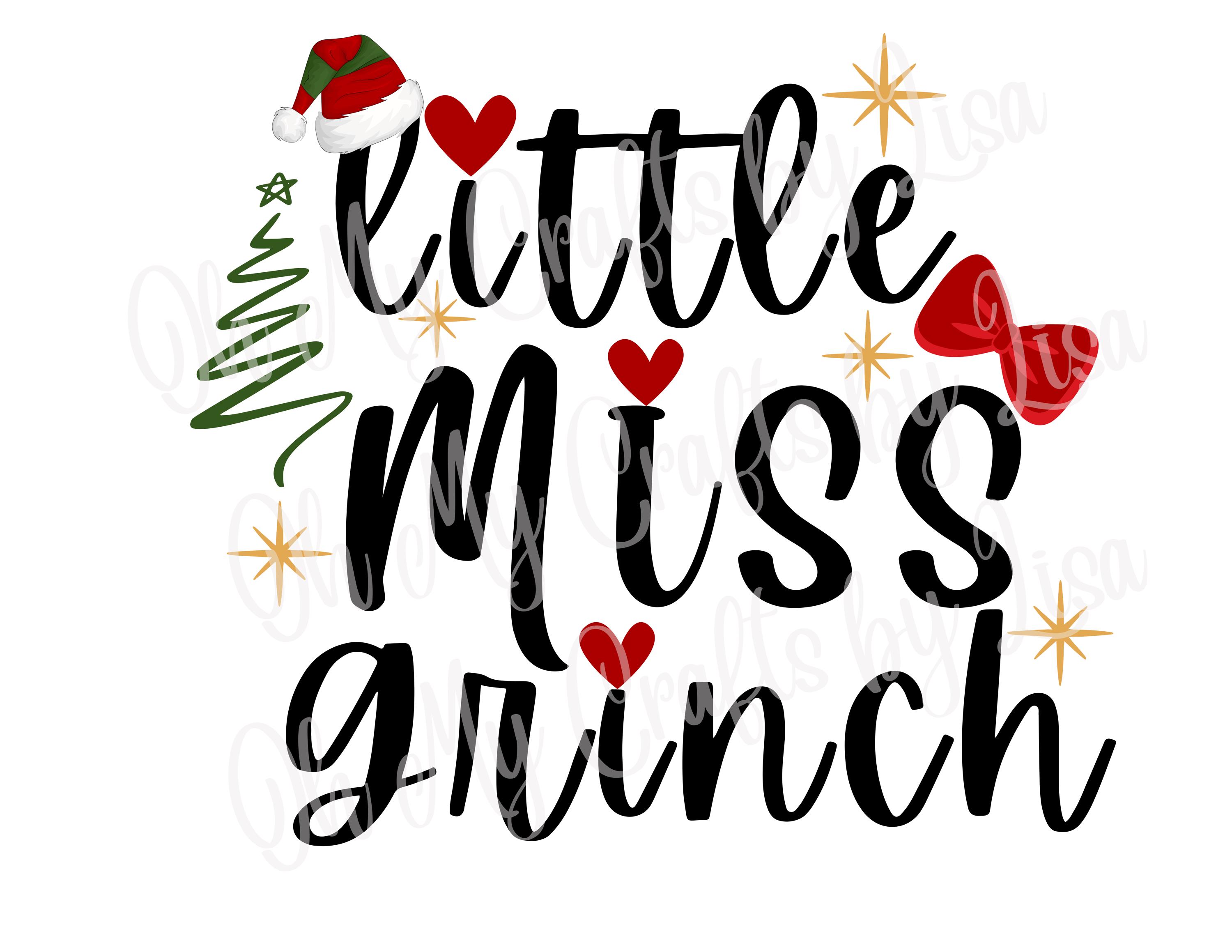 Digital L Little Miss Grinch Bundle Png, Christmas Design Png, Digital ...