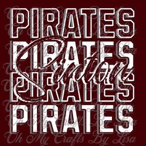 Sinton Pirates Stacked Bundle Png, 2 Digital Design Files, Pirates Png ...