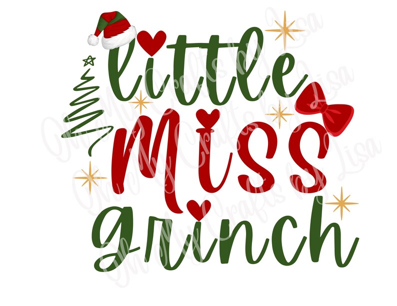 Digital L Little Miss Grinch Bundle Png, Christmas Design Png, Digital ...