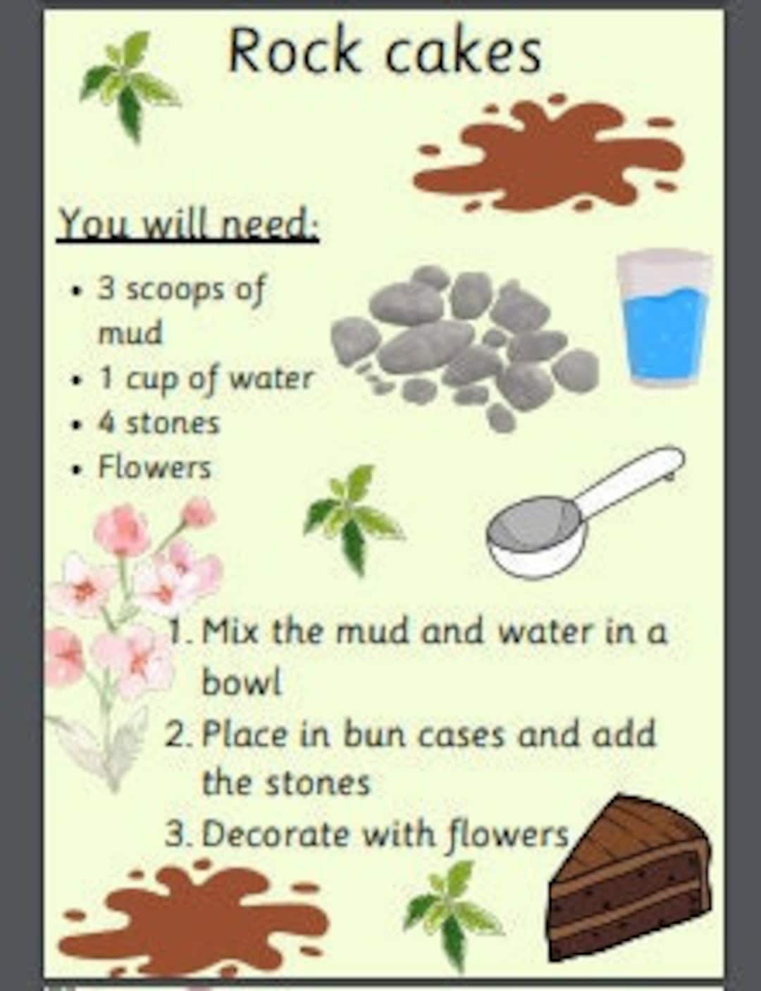 Spring Mud Kitchen Recipe Set of 6 Cards - Etsy UK