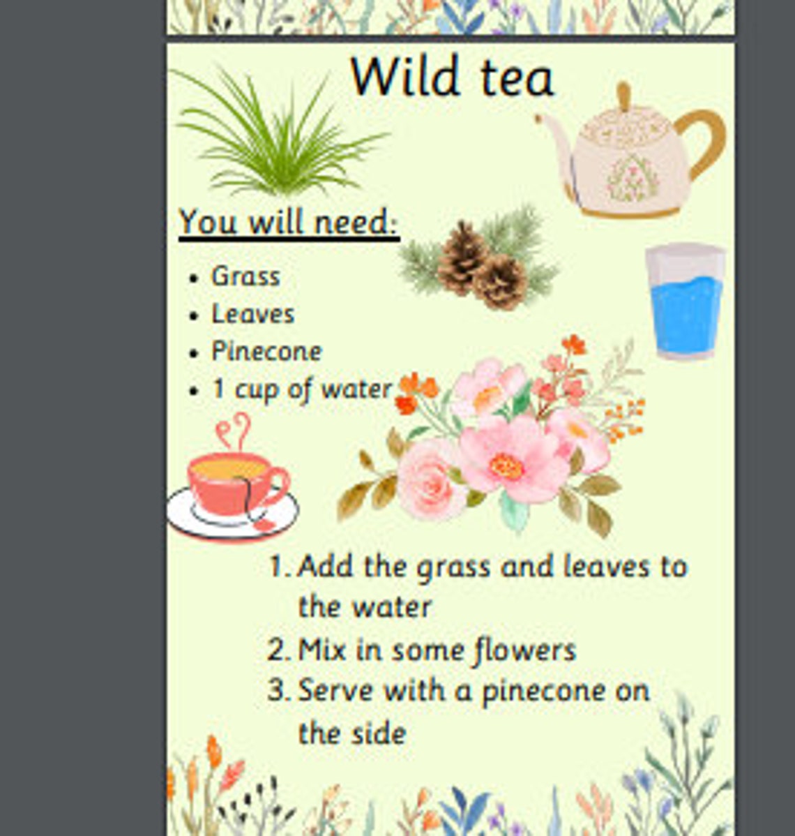 Spring Mud Kitchen Recipe Set of 6 Cards - Etsy UK