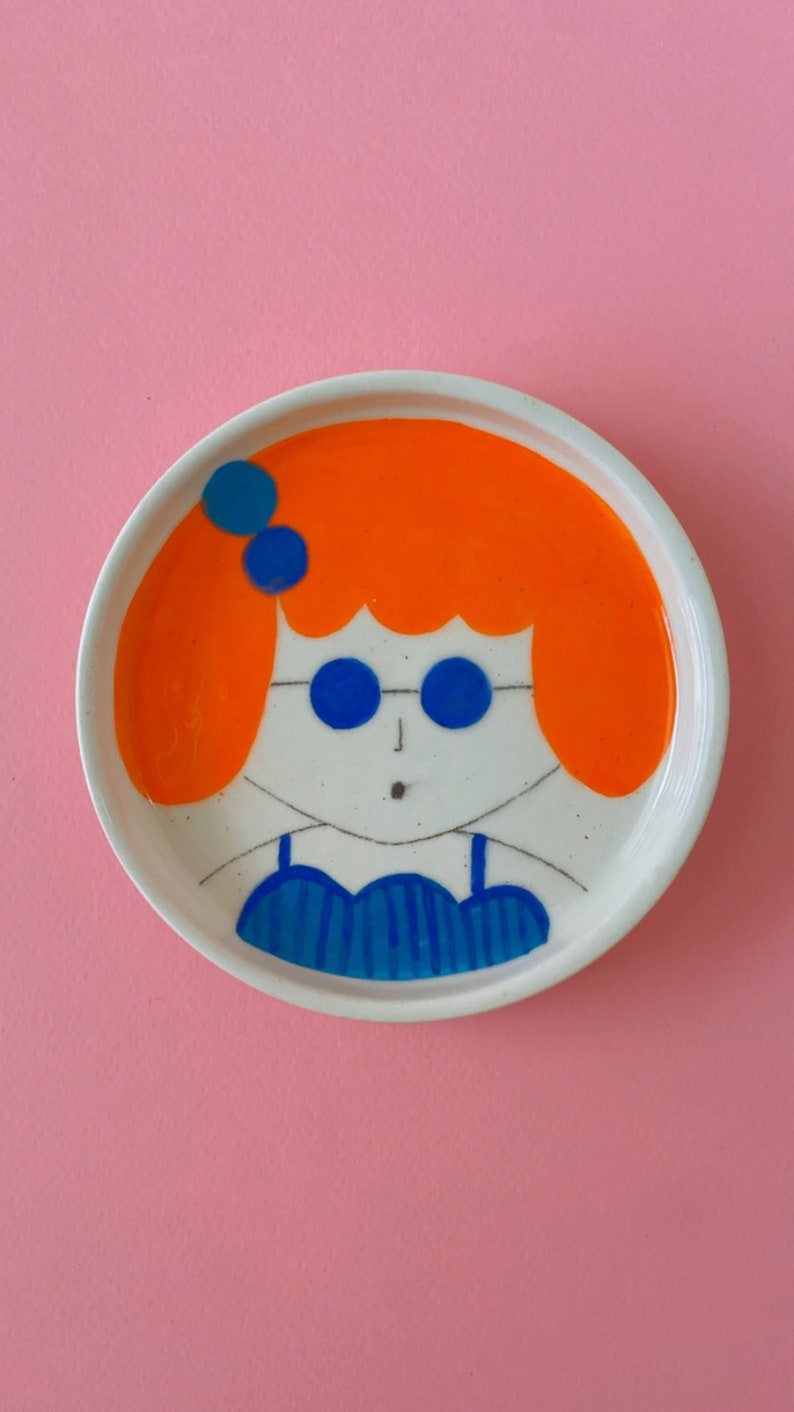 Handmade Ceramic Girl Plate: Artsy Spoon Rest, Wall Decor - Etsy