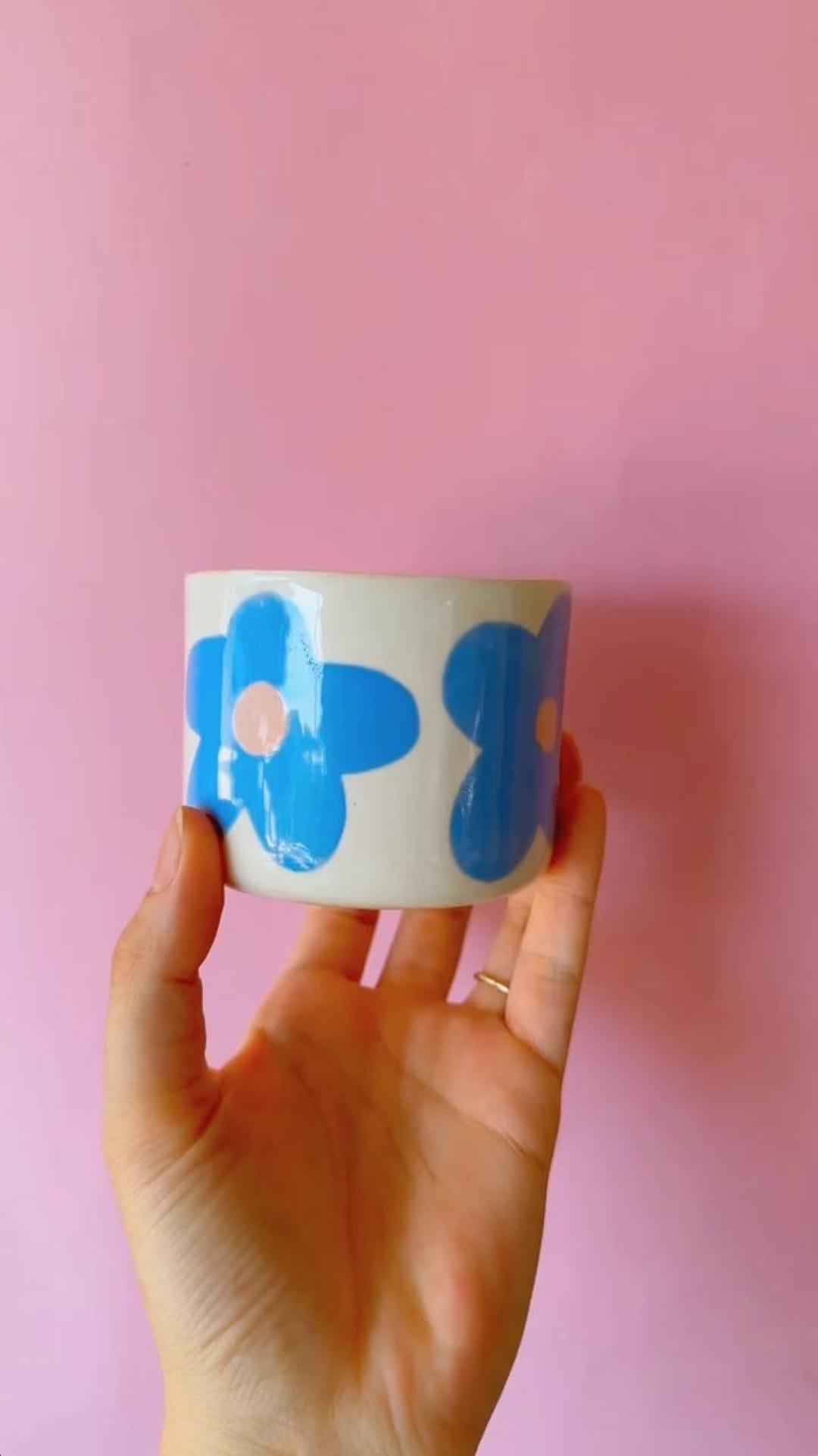 Blue Flower Coffee Mug | Handmade Ceramic Coffee Cup, Unique Design ...