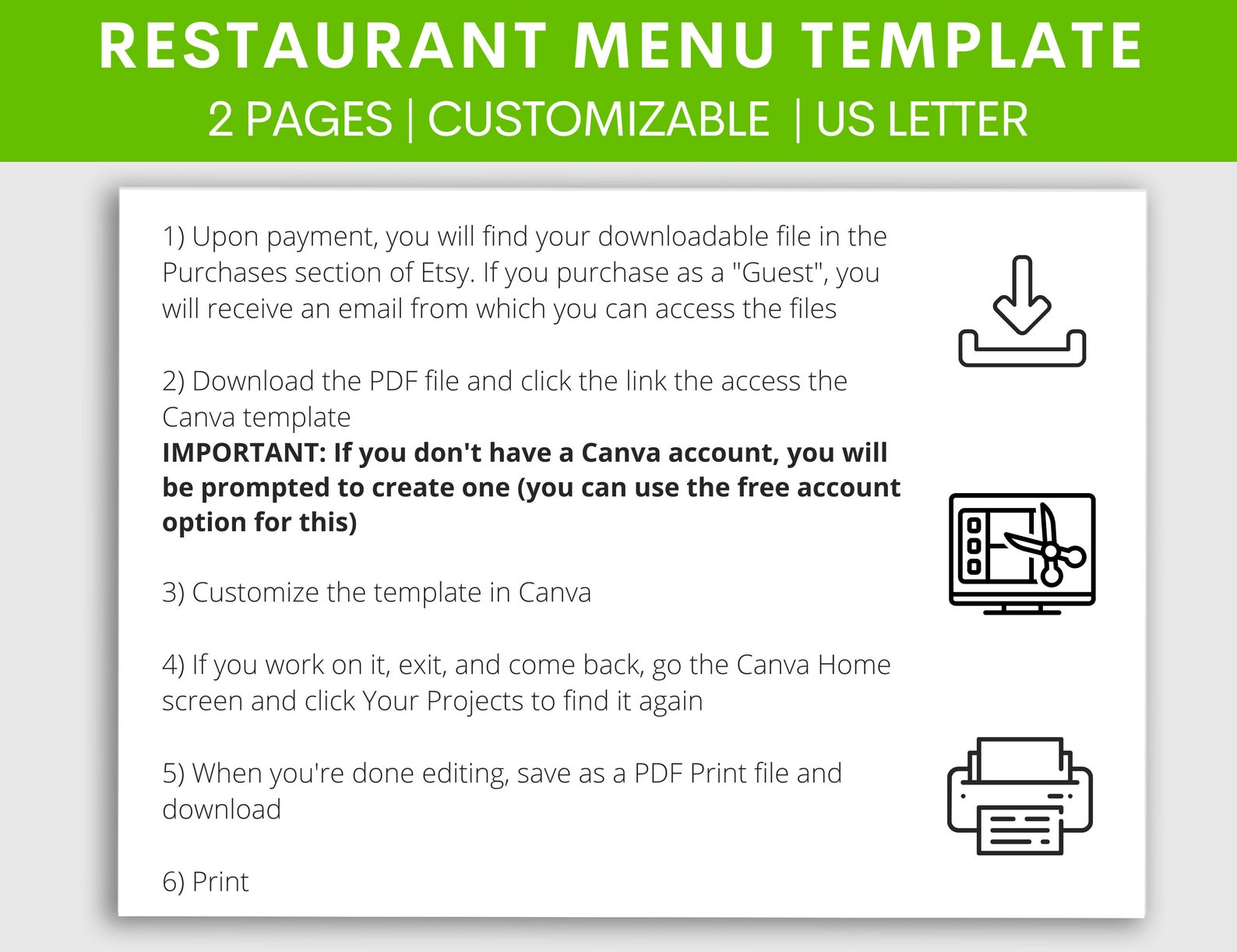 Menu Template | Price List | Editable | Customize in Canva | Restaurant ...