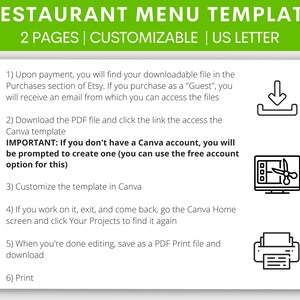Menu Template | Price List | Editable | Customize in Canva | Restaurant ...