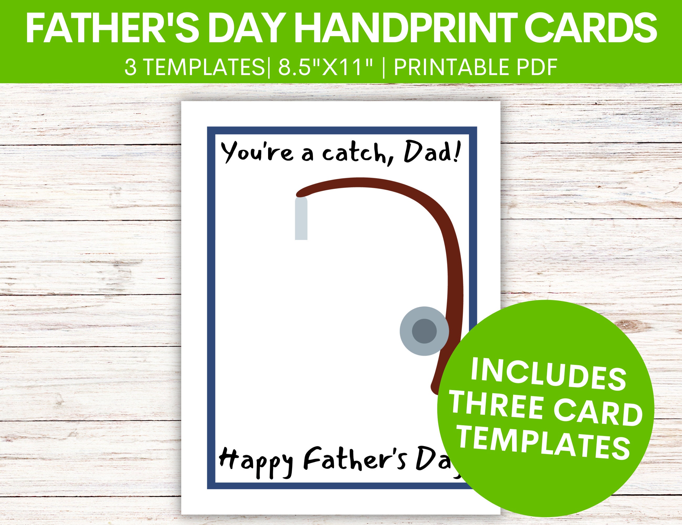 Father's Day Handprint Keepsake Card Templates | Hand Print Craft for ...