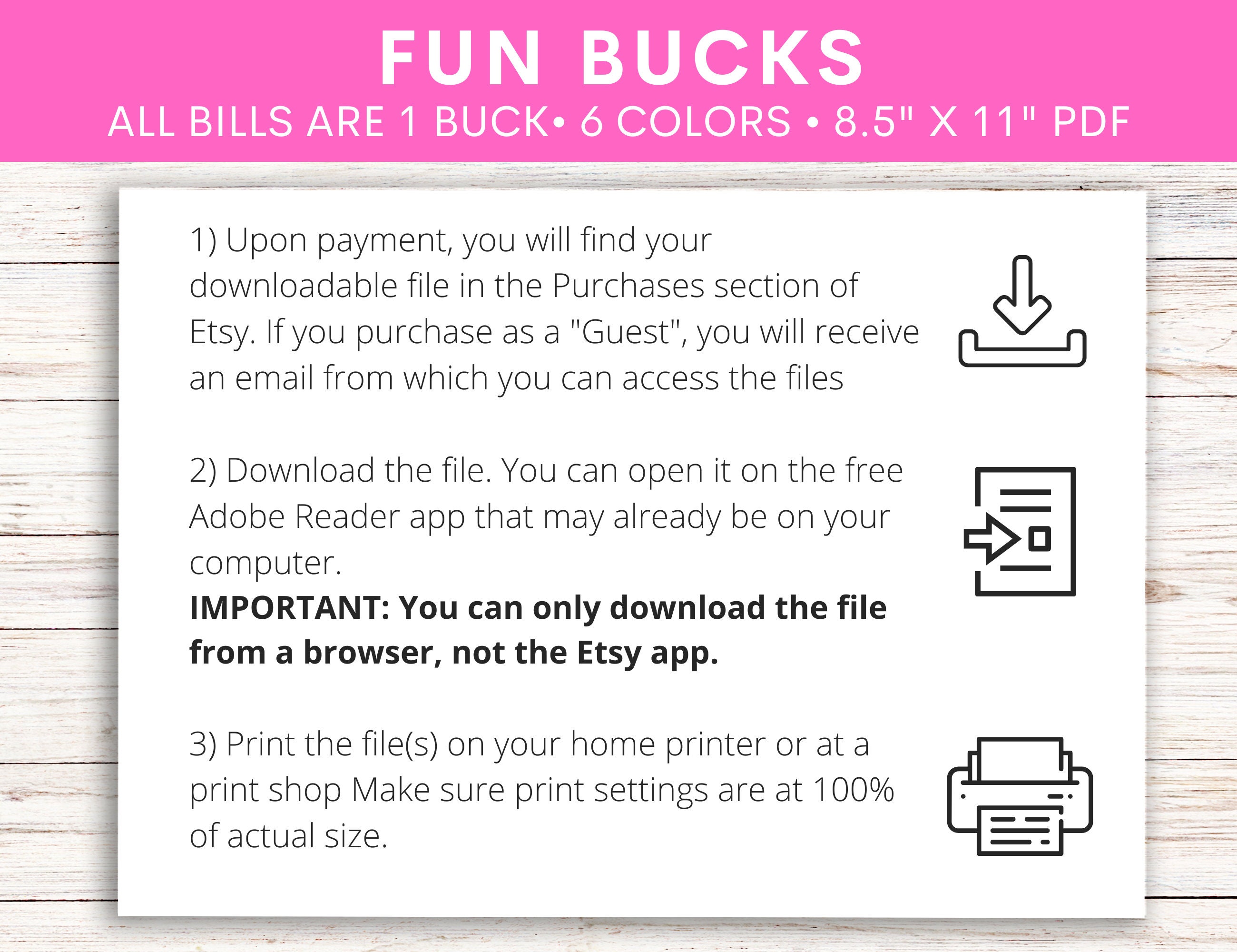 ONE BUCK Fun Bucks | Behavior Bucks | Mom Bucks | Dad Bucks | Chore ...