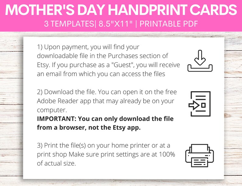 Mother's Day Handprint Keepsake Art Templates Hand Print Craft for Kids ...