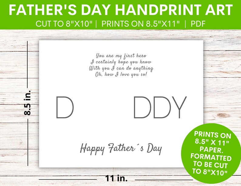 Father's Day Handprint Art Keepsake Templates | Hand Print Craft for ...
