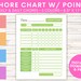 Kids Chore Chart With Point System | Children's Allowance Tracker ...