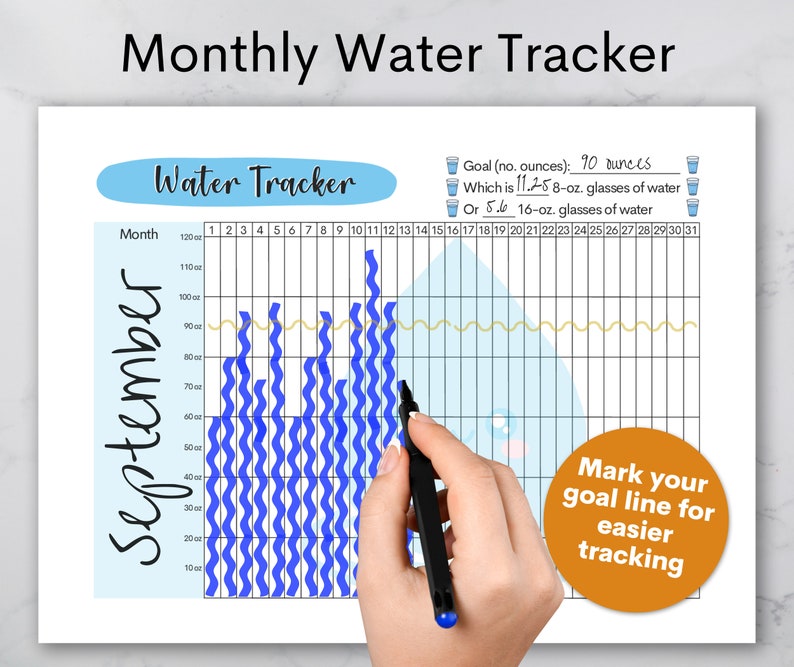 Colorful Water Tracker | Printable | Instant Download | Daily | Weekly ...