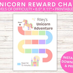 Unicorn Kids Reward Chart | Children's Reward Chart | Toddlers Good ...