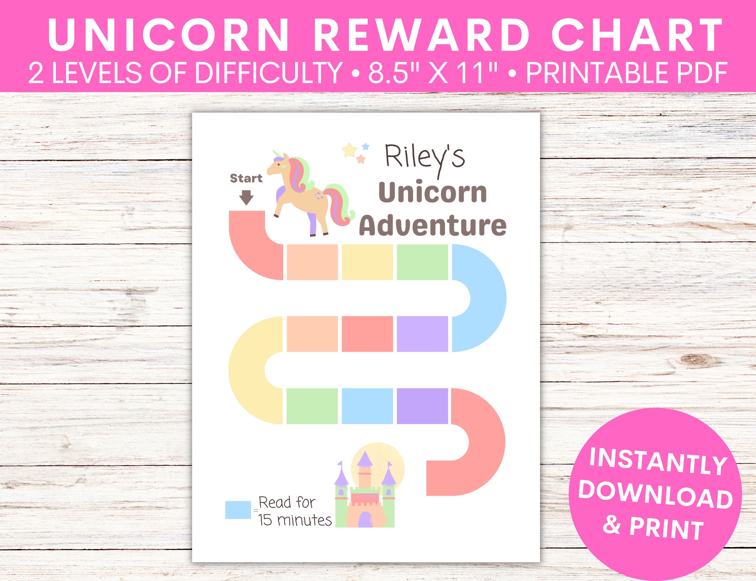 Unicorn Kids Reward Chart | Children's Reward Chart | Toddlers Good ...